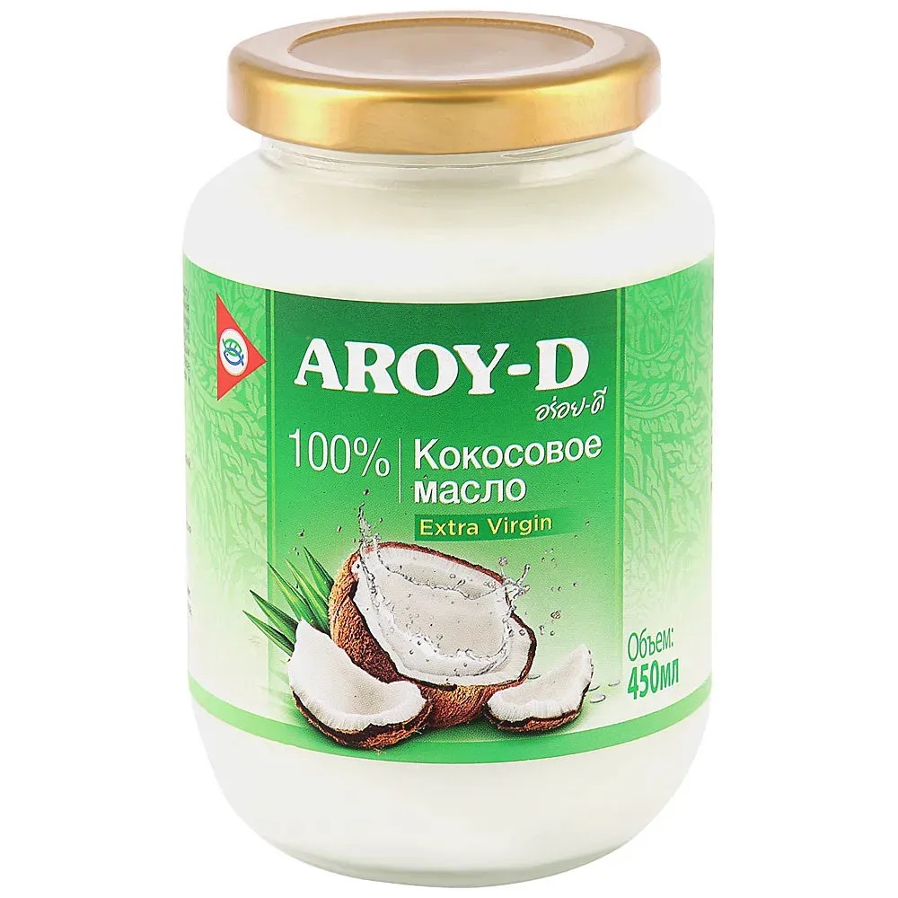 Масло кокосовое 100% Extra Virgin ст/б 450мл*12 Aroy-D: купить за 639 ...