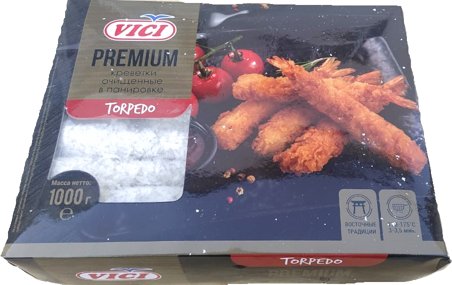 Креветка в панировке Torpedo 1кг*10 Vici: купить за 1 376₽ | Поставка продуктов в кафе, бары ...